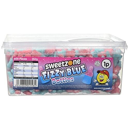 SweetZone 100% Halal Jelly Sweets - Fizzy Blue Bottles Tub of 600pcs on ...