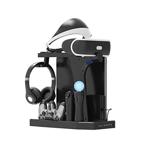 ElecGear PS4 Vertical Charging Stand with Cooling Fan PSVR Headset Storage Stand Docking Station Charger Dock for Move and DualShock 4 Con on OnBuy