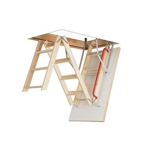Optistep Wooden Folding Loft Ladder with Insulated Hatch – W60 x L111 ...