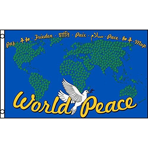 AZ FLAG Peace in the world with map Flag 3' x 5' - world peace flags 90 ...