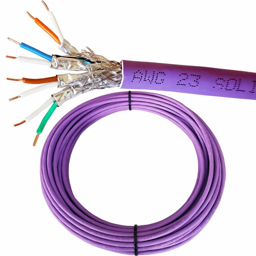 100m CAT6a S/FTP LSZH Cable/Lead - Low Smoke Foil Braided Shielded ...