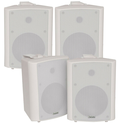 4x 90W White Wall Mounted Stereo Speakers 5.25" 8Ohm Quality Home Audio ...