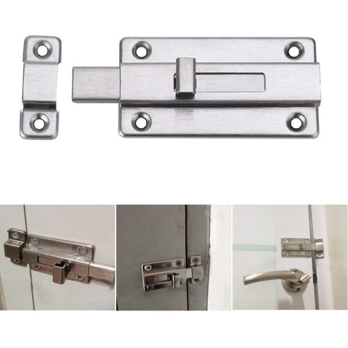 Door Bolts, 2 Pieces Stainless Steel Latch Sliding Door Lock, Surface ...