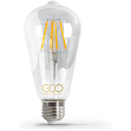 ECO Vintage LED Edison Light Bulb, ST64 Pear Shape, E27 Screw, Clear ...