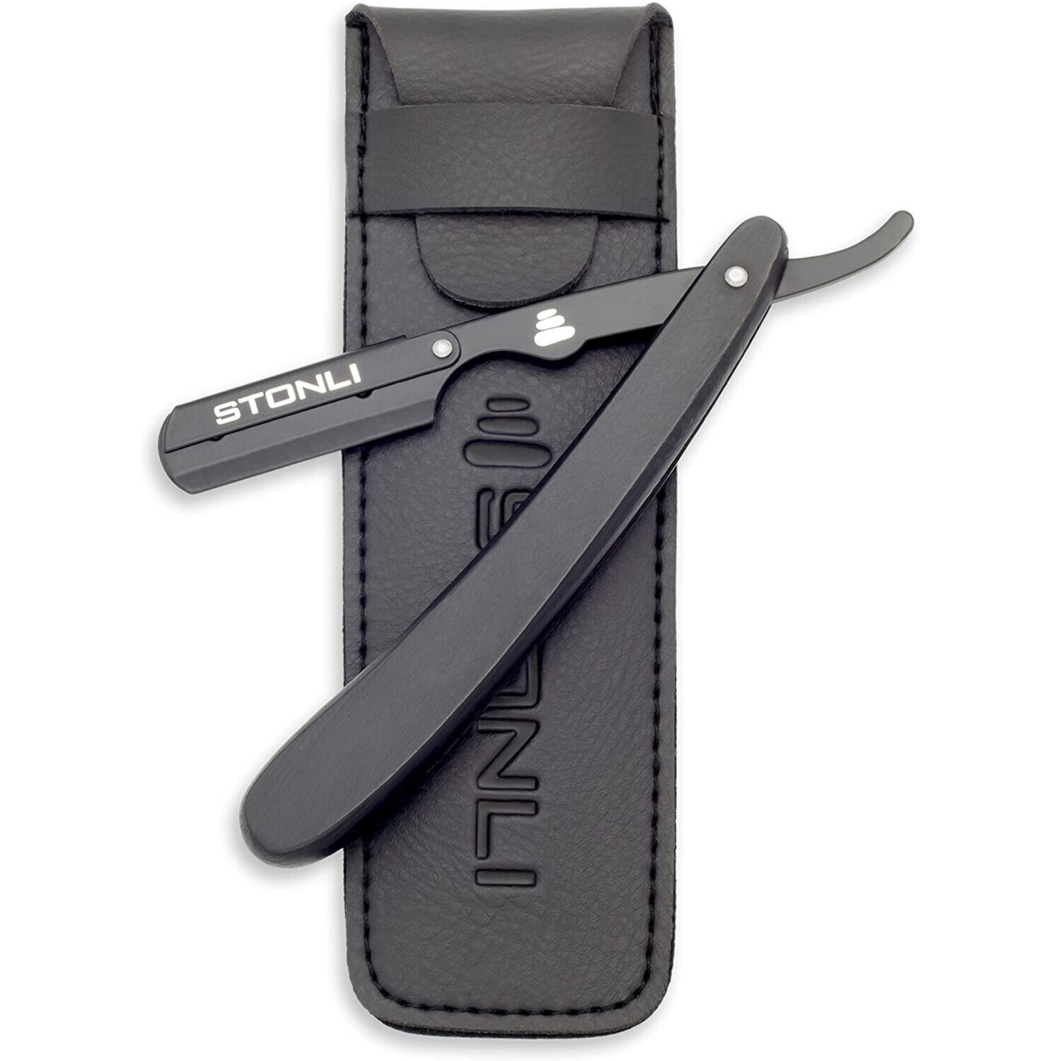 STONLI Cut Throat Razors - Straight Razor with Matte Black Wood ...