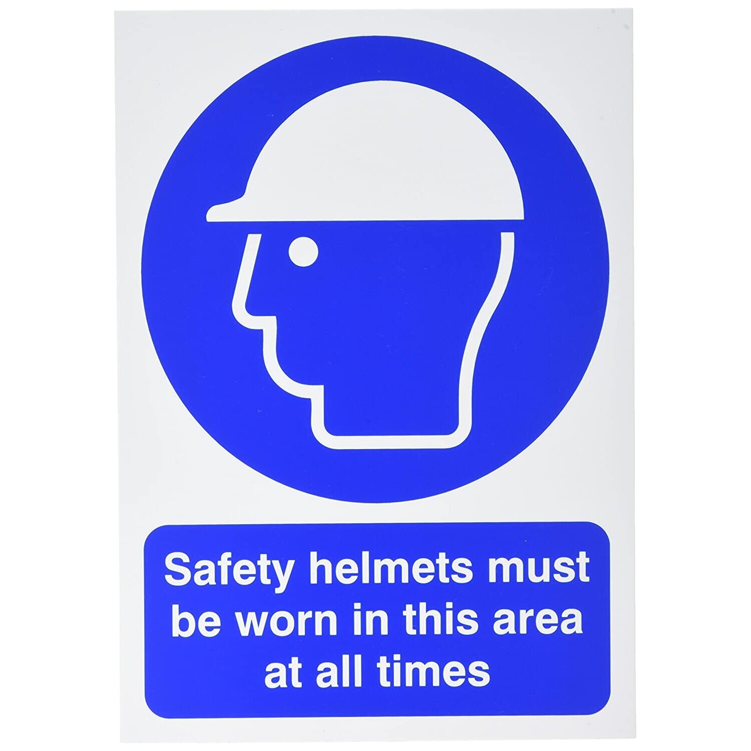 SIGNS & LABELS MA04650R Safety Sign, Helmets Must be Worn, A4 PVC on OnBuy