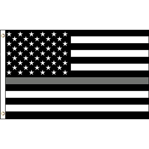 AZ FLAG USA Thin Gray Line Flag 3' x 5' - United States flags 90 x 150 ...