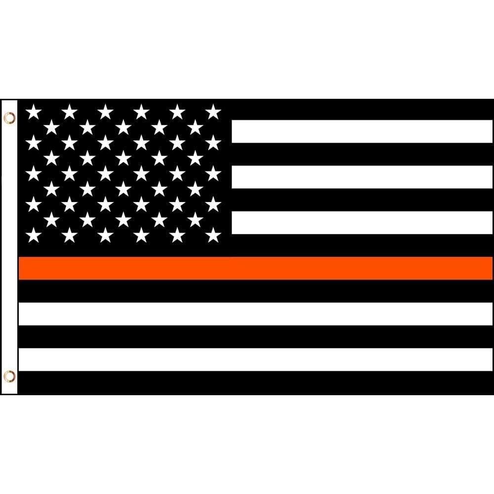 AZ FLAG USA Thin Orange Line Flag 3' x 5' - United States flags 90 x ...