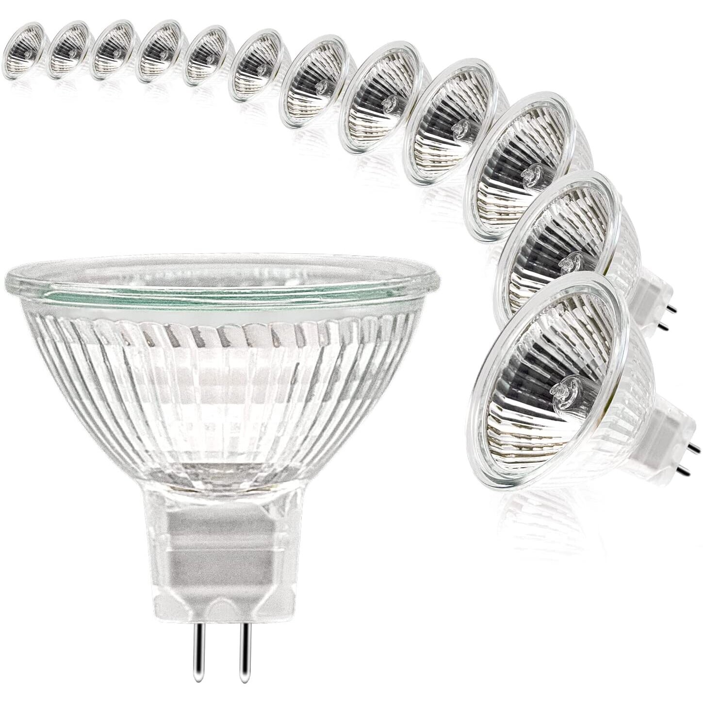 SIMUSI MR16 Halogen Light Bulbs, (12 Pack)12V 50W Spotlight Bulb ...