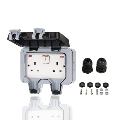 Outdoor Sockets Waterproof,IGOOUO IP66 Outdoor plug sockets waterproof ...