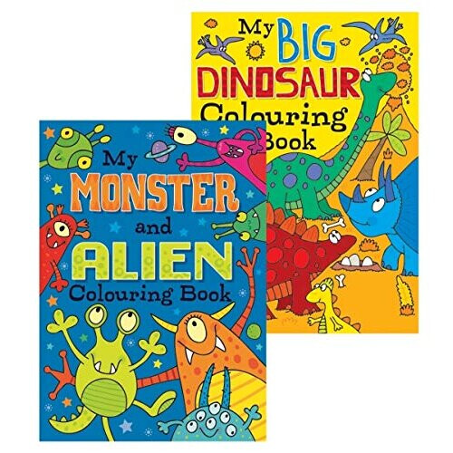 Squiggle - Boys A4 My Monster/Alien & Big Dinosaur Colouring Books ...