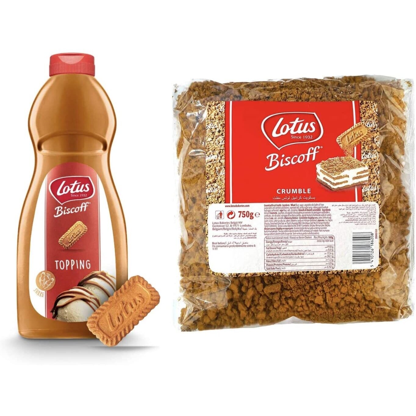 Lotus Biscoff Topping Sauce 1kg Squeezy Bottle and Lotus Biscoff ...