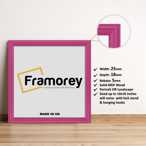 (12x12 Inch) Square Size Pink Picture Frame / LW Style Wall Art Frame ...