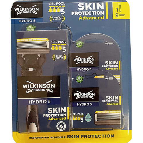 Wilkinson Sword Hydro 5 Blades - Pack of 1 Handle and 9 Razor Blades ...
