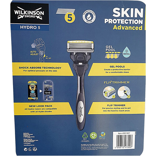 Wilkinson Sword Hydro 5 Blades - Pack of 1 Handle and 9 Razor Blades ...