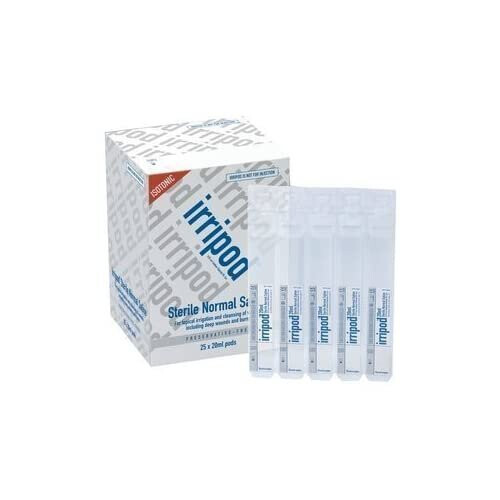 Irripod Sterile Normal Saline Solution Eyewash Wound Cleansing 20ml x ...