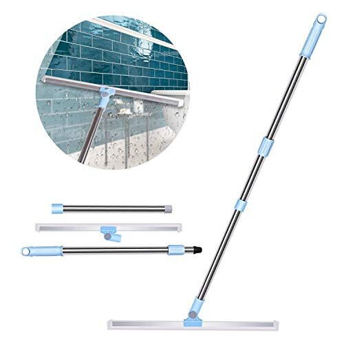 Wet Room Floor Squeegee Wiseten 50cm Silicone Water Squeegee Floor Cleaner with Long Handle Heavy Duty Bathroom Shower Window Squeegee Mop for W on OnBuy
