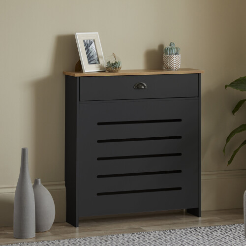 Vale Designs Storage Radiator Cover with Drawer - Black Small 955 x ...