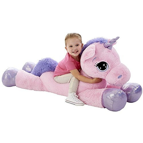 Giant XL Unicorn Plush Soft Toy 110cm Pink on OnBuy