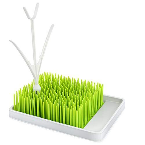 ashj Bottle Drying Rack Green Grass Feeding Bottle Cleaning Storage ...