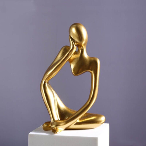 (Gold Right) Thinker Desktop Sculpture Resin Statue Figurines Office ...