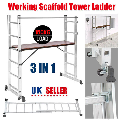 Aluminium Scaffold Tower Working Ladder Platform Outdoor Use Safety on ...