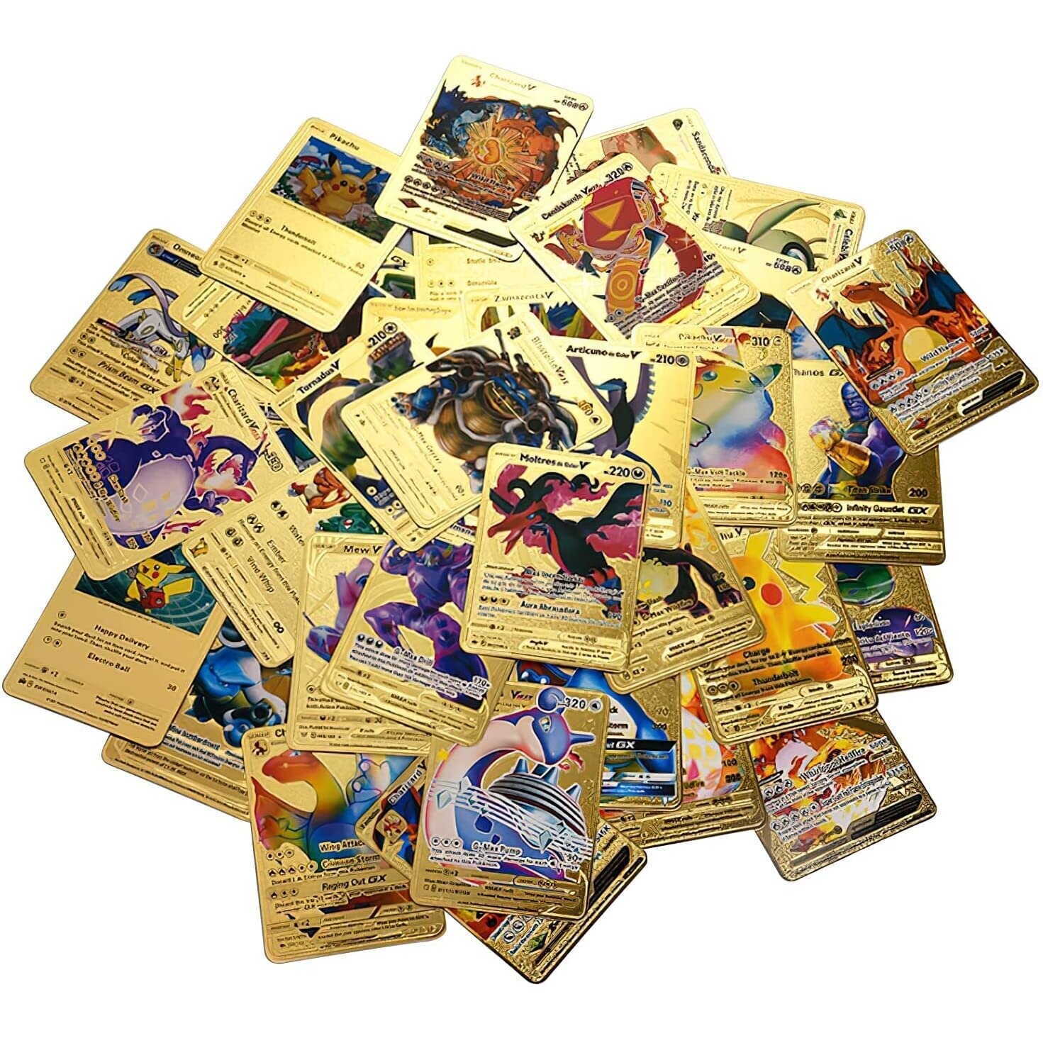 55 Cards Shiny Charizard Vmax, Unofficial Card, Rainbow Gold Plated ...