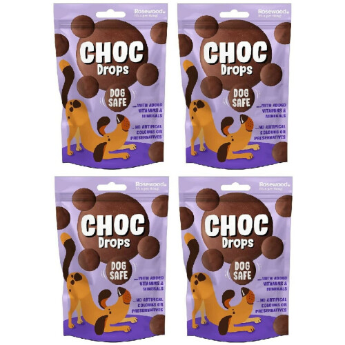 4 PACK ROSEWOOD CHOC DROPS DOG SAFE CHOCOLATE TREAT TRAINING BITE SIZE ...
