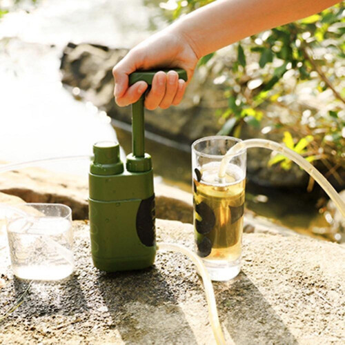 Outdoor Water Purifier Pump Survival Water Filter Camping Travel ...