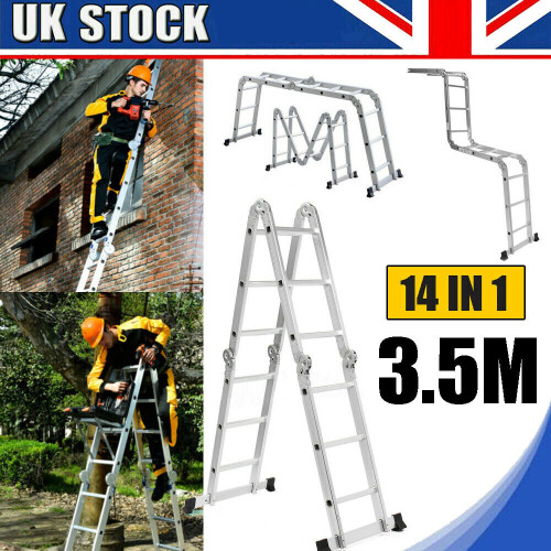 3.5M 12 IN 1 Aluminium Ladder Combination Step Safety Folding on OnBuy