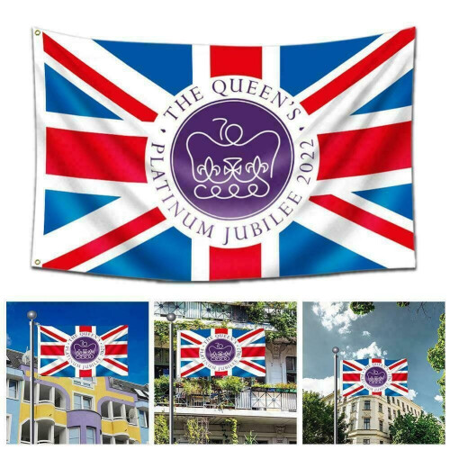 Queen's Platinum Jubilee 2022 Union Jack OFFICIAL LOGO Flag on OnBuy