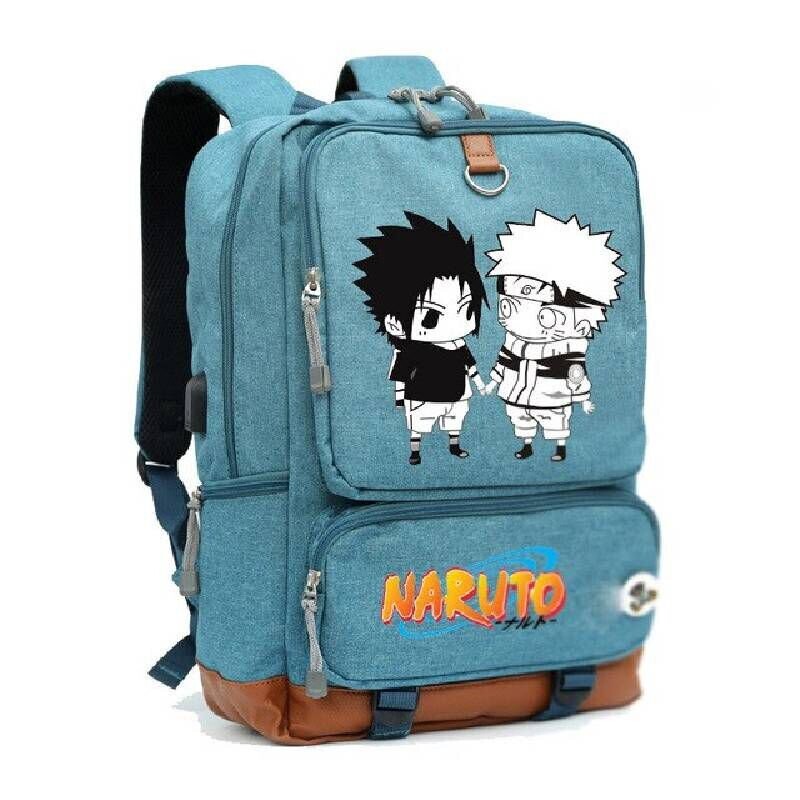 (F) Naruto Anime Large Capacity Backpack Kakashi Sasuke Itachi Print ...