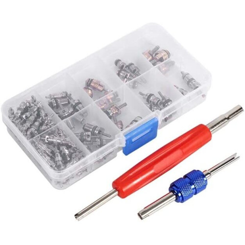 Assortment A/C R134a/R12 Refrigeration Tire Valve Stem Cores Tool Kit ...