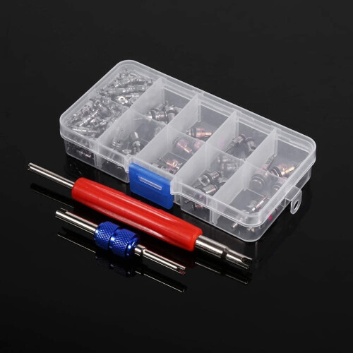 Assortment A/C R134a/R12 Refrigeration Tire Valve Stem Cores Tool Kit ...