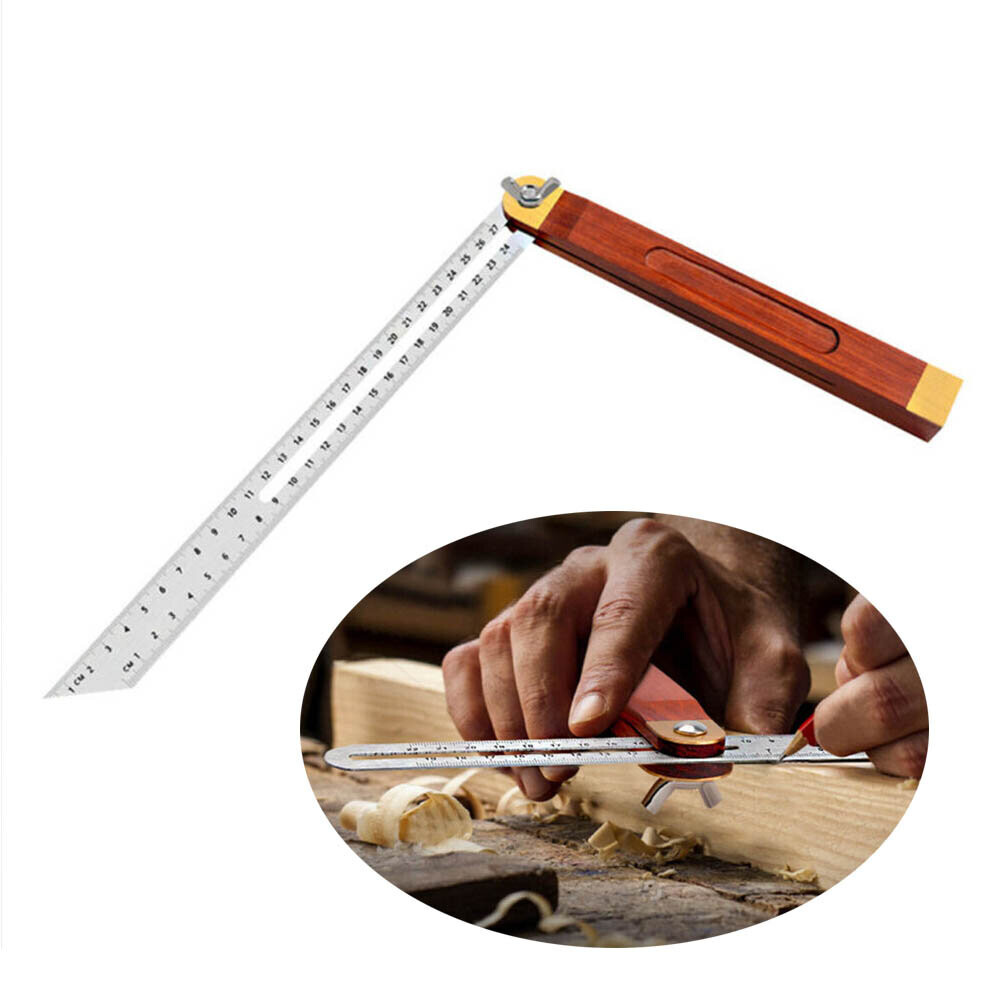 Wooden Marking Angle Rulers Gauges Sliding T-Bevel Level Measuring ...