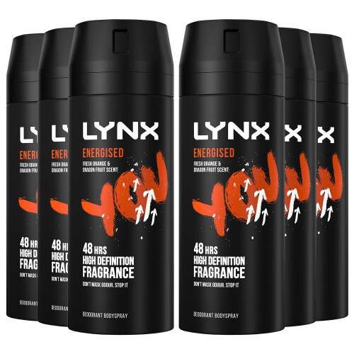 Lynx Body Spray Deodorant, You Energised, 6 Pack, 150ml on OnBuy