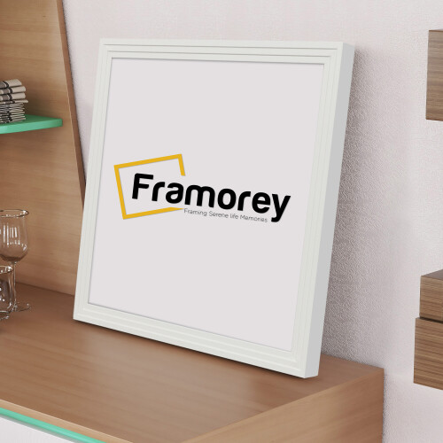 (25x25 CM) Square Size White Picture Frame / Wall Art Photo Frame ...