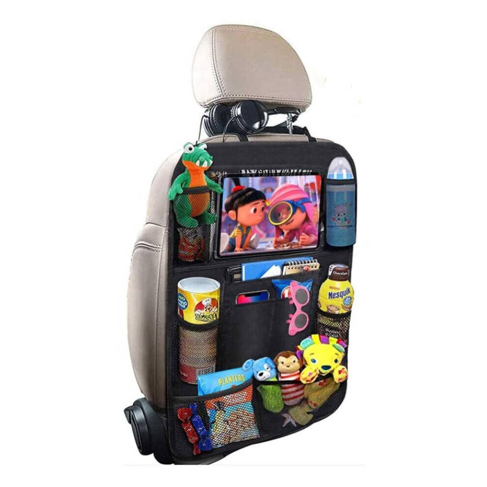 FEimaX Car Organiser Waterproof Kids Kick Mat Back Seat Protector with Touch Screen iPad Tablet Holder 9 Pockets 1 Pack Car Backseat Storage on OnBuy
