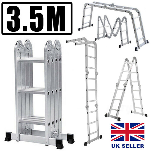 3.5M Folding Ladder 4x4 Step Multi-Purpose 14 IN 1 Extendable Ladder on ...