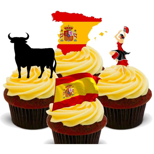 Made4You Spain Fun Pack, Edible Cupcake Toppers - Stand-up Wafer Cake ...