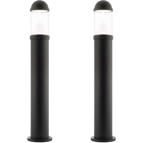 2 PACK Outdoor Bollard Post Light - 20W CCT LED Module - Textured Black ...