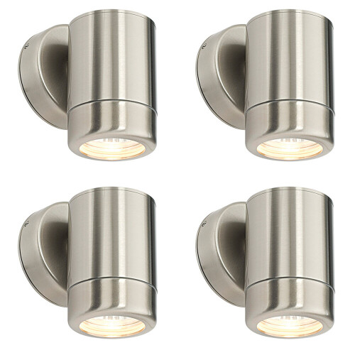 4 PACK Dimmable Outdoor IP65 Wall Downlight - 7W GU10 LED - Stainless ...