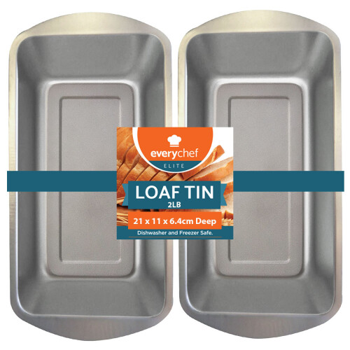 2pk Loaf Tin Set | 21 x 11 x 6.4 Centimetre Rectangular Bread Loaf Mould on OnBuy