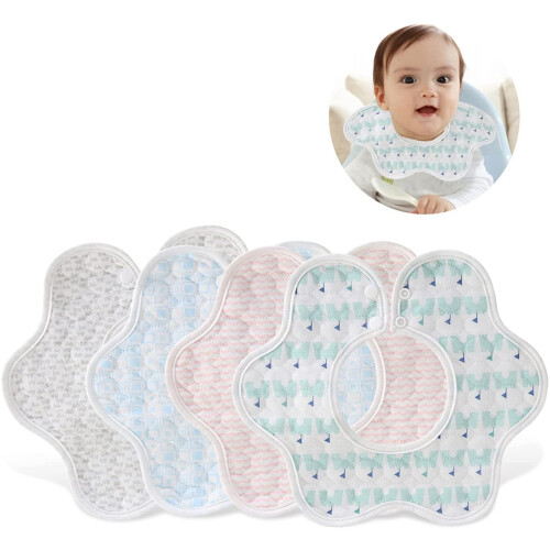 Baby Bib Flower,Baby Bibs Toddler,4pack Cotton Flower Shape Baby Bib ...
