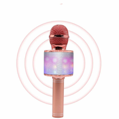 (Rose Gold) microphone with LED Lights, bluetooth, Studio microphone ...