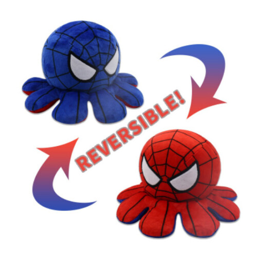(STYLE1) Original Reversible Superhero Octopus Spider-Man Plush Toy on ...