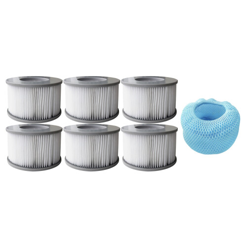 Mspa Pack of 12 - 90 Pleats Filter Cartridges with Mesh Cover Pool Spa ...