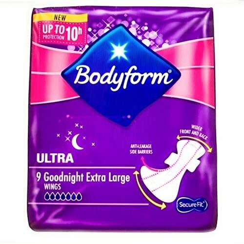 Bodyform Ultra Goodnight Extra Large Sanitary Towels with Wings 27 Pads ...