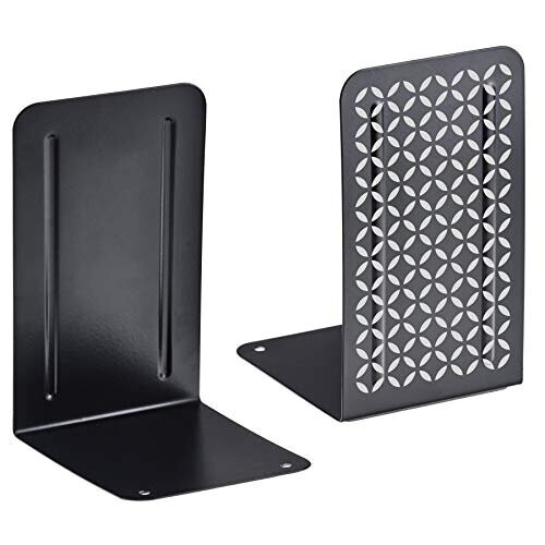 Acrimet Metal Bookends Design Series (Heavy Duty) (Black Bookend with ...