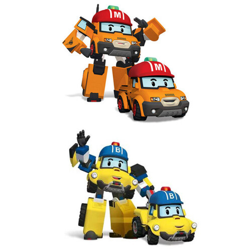 (Mark + Butch) Robocar Poli Toy Car Transformed Pull Back Robot Kids ...